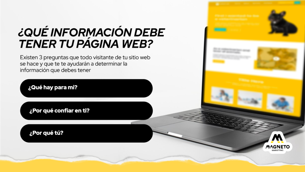 Información en una pagina web para aumentar tus clientes potenciales